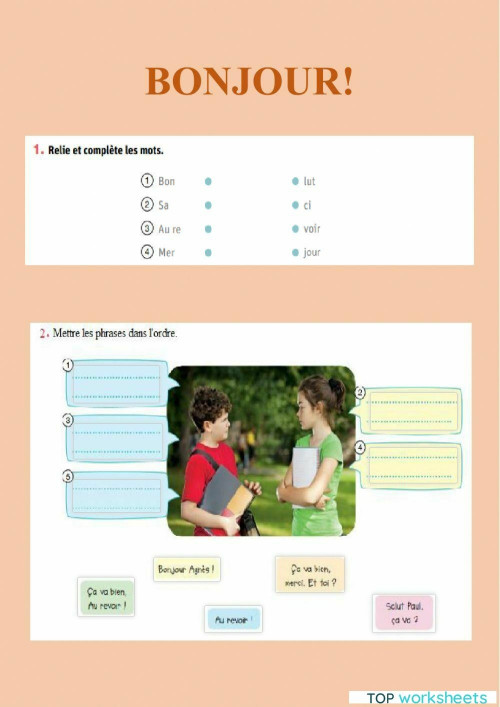 Interactive worksheets and online exercises in french | TopWorksheets