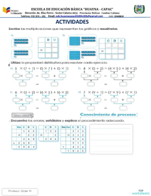 Actividades con la propiedad distributiva. Ficha interactiva ...