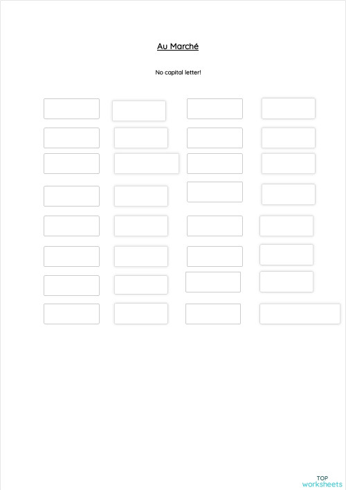F7 _ Au Marché. Interactive worksheet | TopWorksheets