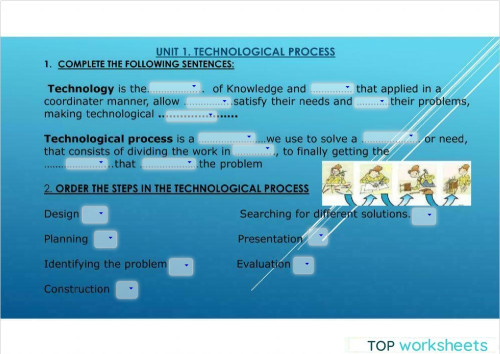 TECHNOLOGICAL PROCESS. Interactive worksheet | TopWorksheets