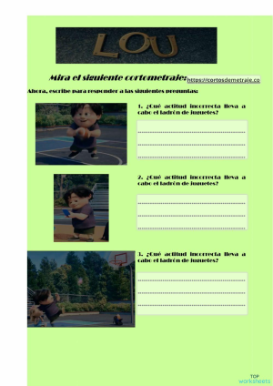 Actividad cortometraje Lou. Ficha interactiva | TopWorksheets