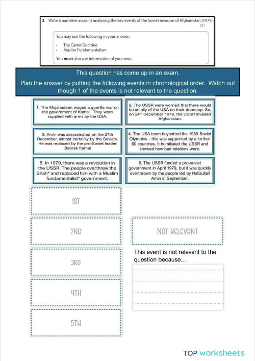 Invasion of Afghanistan Narrative Account task. Interactive worksheet ...