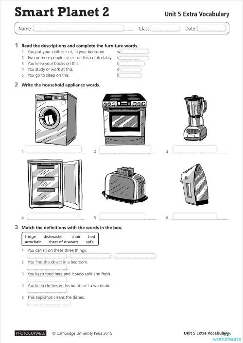 UNIT 5 VOCABULARY - 2º ESO. Interactive worksheet | TopWorksheets