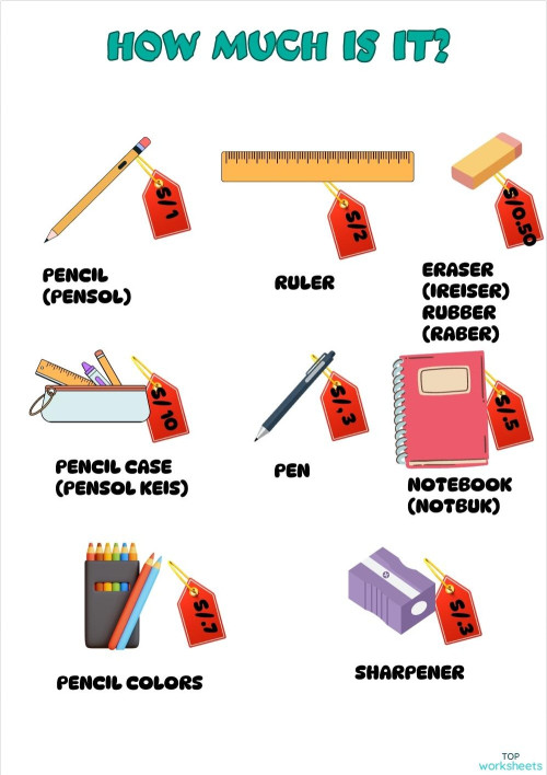 HOW MUCH 1. Ficha interactiva | TopWorksheets