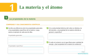 Propiedades de la materia. Ficha interactiva | TopWorksheets