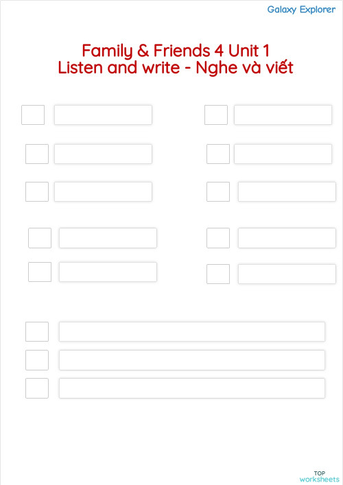 Family & Friends 4 Unit 1. Interactive worksheet | TopWorksheets
