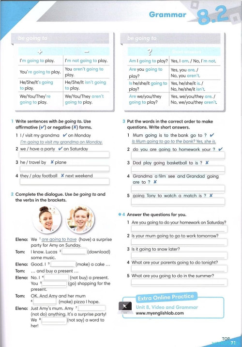 GG2 WB 8.2 p.71. Interactive worksheet | TopWorksheets