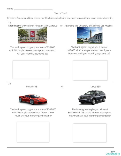 Interest Math 5/17. Interactive worksheet | TopWorksheets