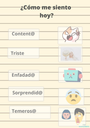 ¿Cómo me siento hoy?. Ficha interactiva | TopWorksheets