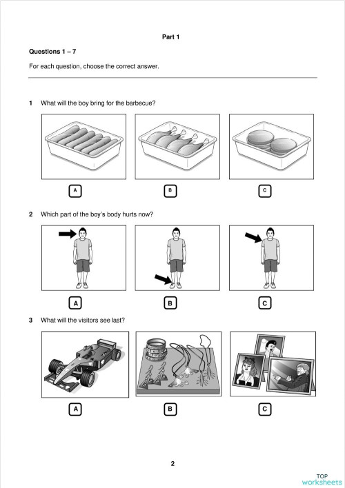 B1 Listening Preliminary Schools. Interactive worksheet | TopWorksheets
