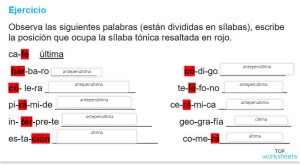 División silábica.. Ficha interactiva | TopWorksheets