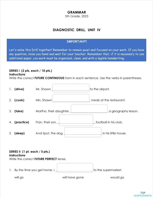 GRAMMAR DD 5th FINAL. Interactive worksheet | TopWorksheets