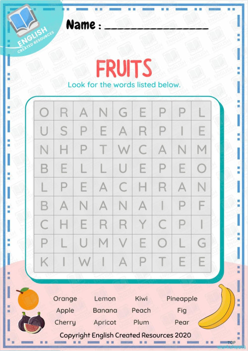 WordSearch example. Interactive worksheet | TopWorksheets