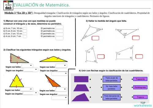 TEOREMA DE PITAGORAS. Ficha interactiva | TopWorksheets