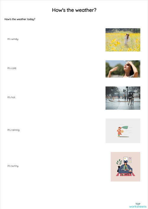 How's the weather?. Interactive worksheet | TopWorksheets