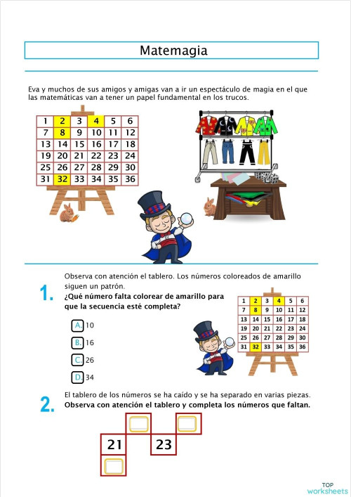 matemagia-prueba. Ficha interactiva | TopWorksheets