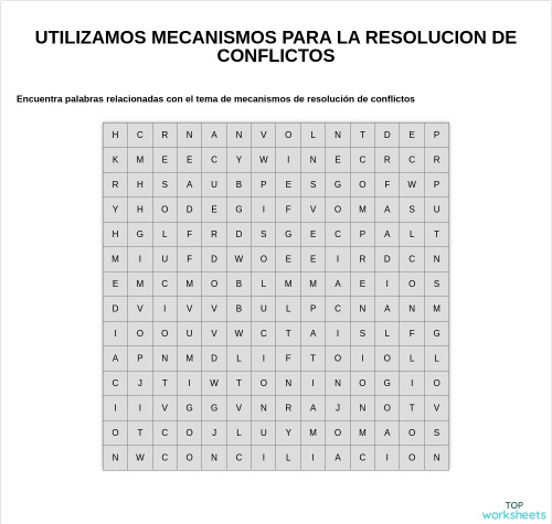 UTILIZAMOS MECANISMOS PARA LA RESOLUCION DE CONFLICTOS. Ficha ...