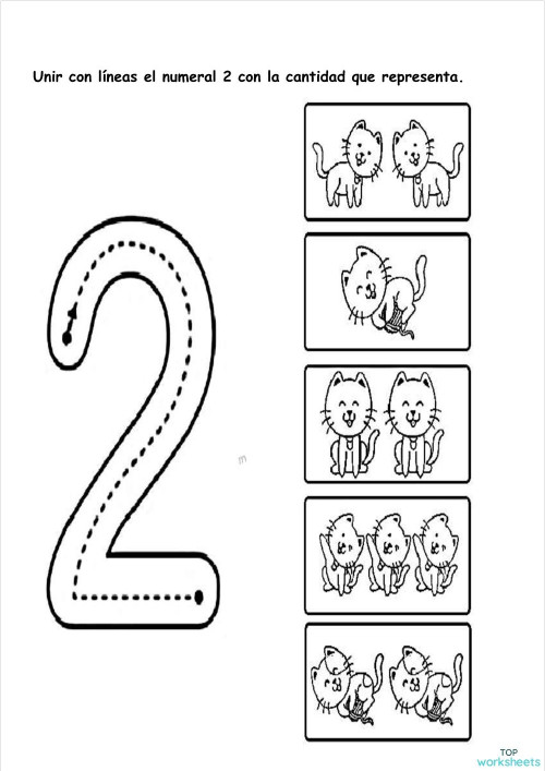 Unir Numeral 2. Ficha interactiva | TopWorksheets