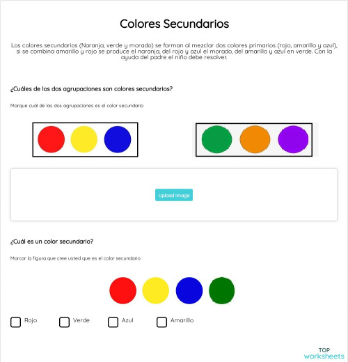 Colores Secundarios. Ficha interactiva | TopWorksheets