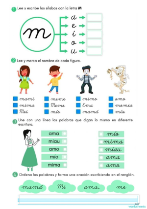 ACTIVIDAD CON LA SILABA "M". Ficha interactiva | TopWorksheets