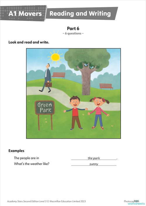 MOVERS 2 Writing June. Interactive worksheet | TopWorksheets