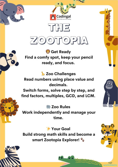 M_G05_T8_Zootopia. Interactive worksheet | TopWorksheets