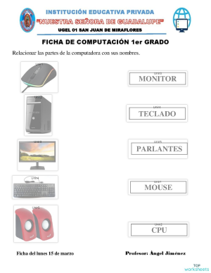PARTES DE LA COMPUTADORA. Ficha interactiva | TopWorksheets