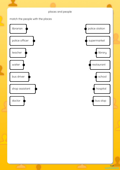 places and people. Interactive worksheet | TopWorksheets