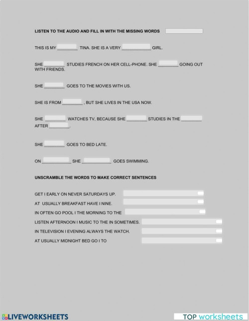 Adverbs of frequency listening n speaking. Interactive worksheet ...