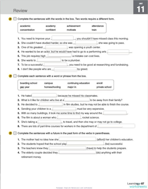 PORTFOLIO - UNIT 11 AND 12. Interactive worksheet | TopWorksheets
