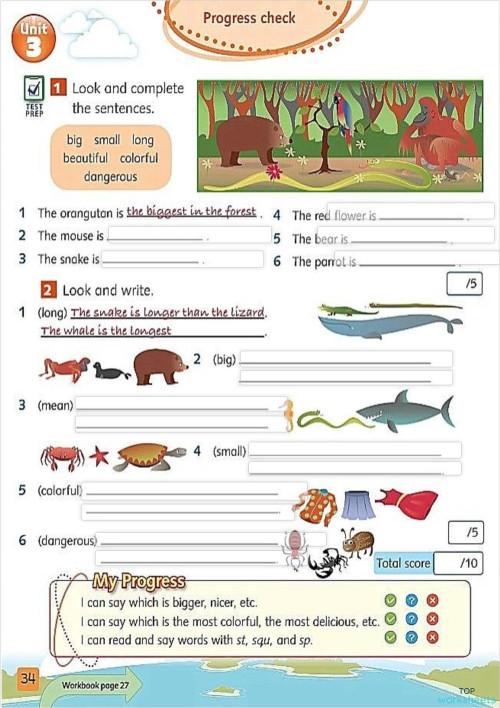 Progress Check NM 4 UNIT 3.. Interactive worksheet | TopWorksheets