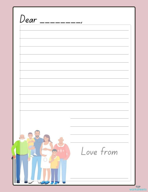 Letter to my Relative. Interactive worksheet | TopWorksheets