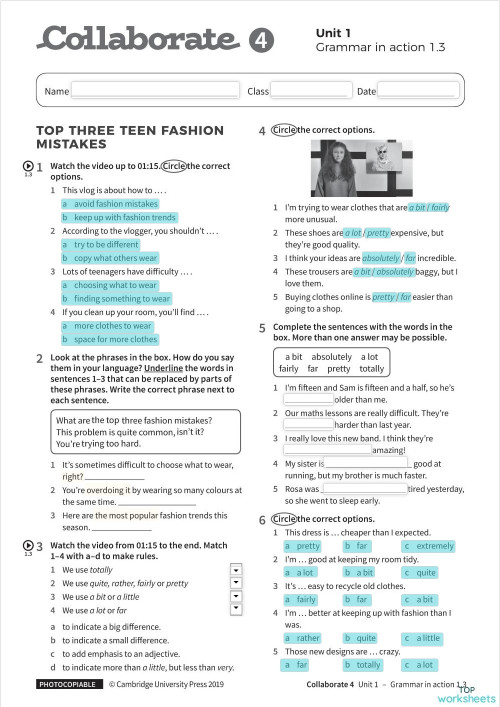 Grammar In Action 1.2. Interactive worksheet | TopWorksheets