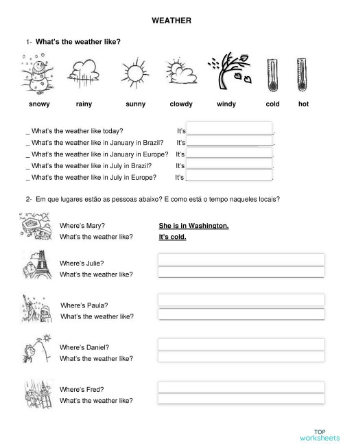 What's the WEATHER like?. Interactive worksheet | TopWorksheets