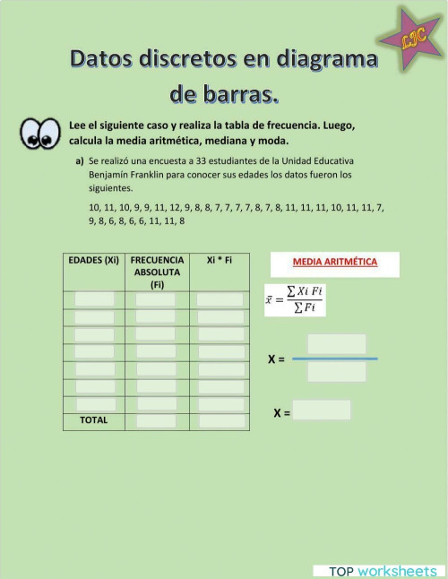 Datos discretos. Ficha interactiva | TopWorksheets