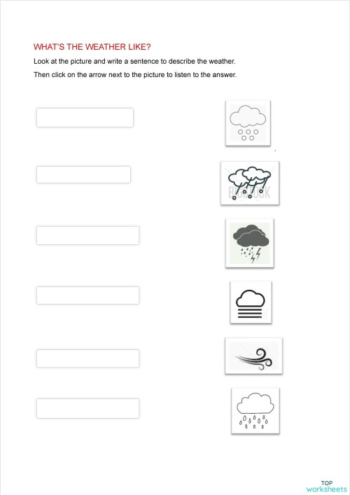 The Weather - Vocabulary. Interactive worksheet | TopWorksheets