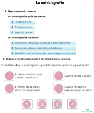 autobiografía orden cronológico.. Ficha interactiva | TopWorksheets