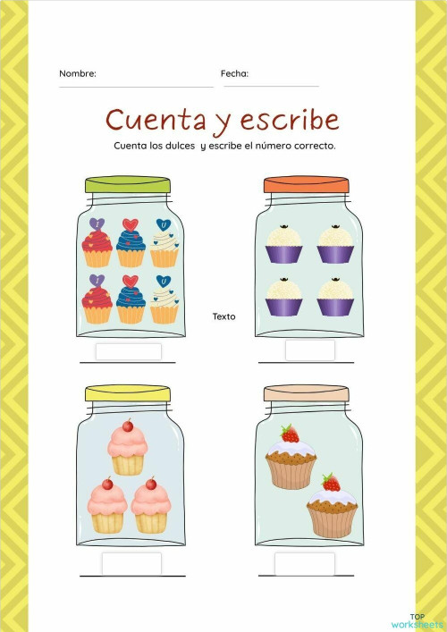 CUENTO Y ESCRIBO LOS NÚMEROS. Ficha interactiva | TopWorksheets
