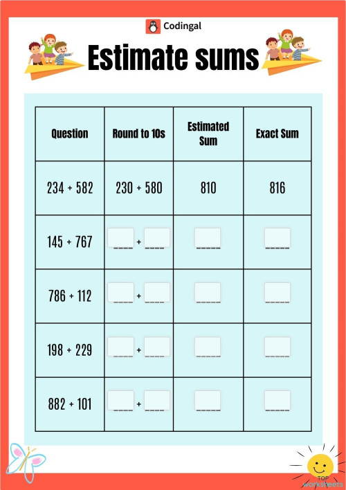 M_G03M12L25_WA01_Estimate_sums_3. Interactive worksheet | TopWorksheets
