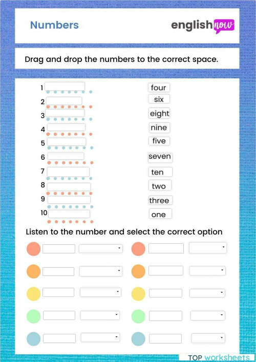 Numbers. Interactive worksheet | TopWorksheets
