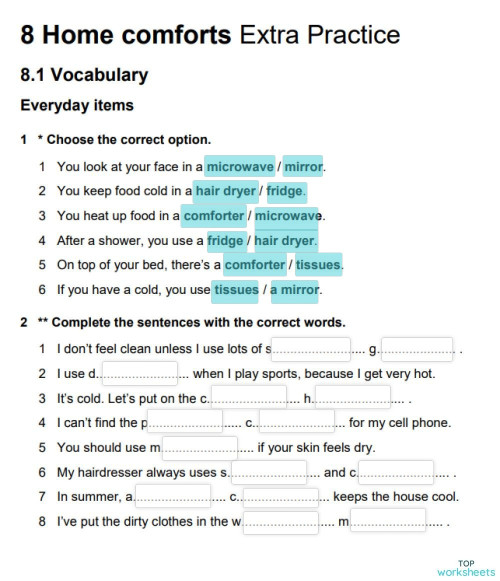 L8.Extra-Pra-U8.1. Interactive worksheet | TopWorksheets