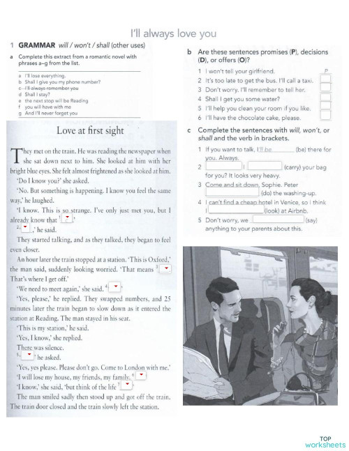ACTIVITY 4-I'LL ALWAYS LOVE YOU. Interactive worksheet | TopWorksheets