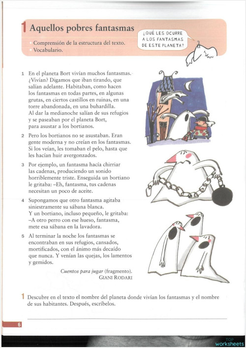 COMPRENSIÓN 1. AQUELLOS POBRES FANTASMAS. Ficha interactiva | TopWorksheets
