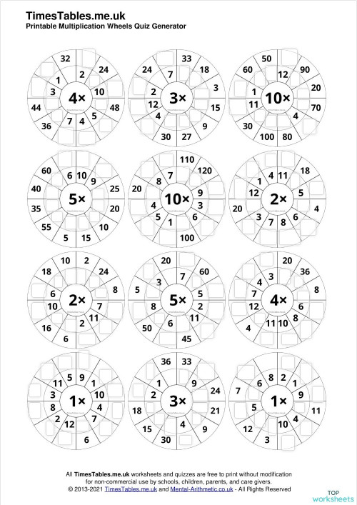 Times Tables 1-5. Interactive worksheet | TopWorksheets