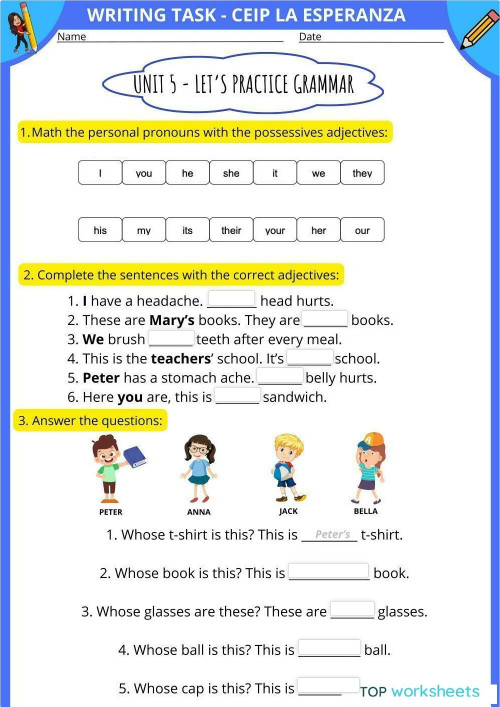 Unit 5 Grammar Ficha Interactiva Topworksheets