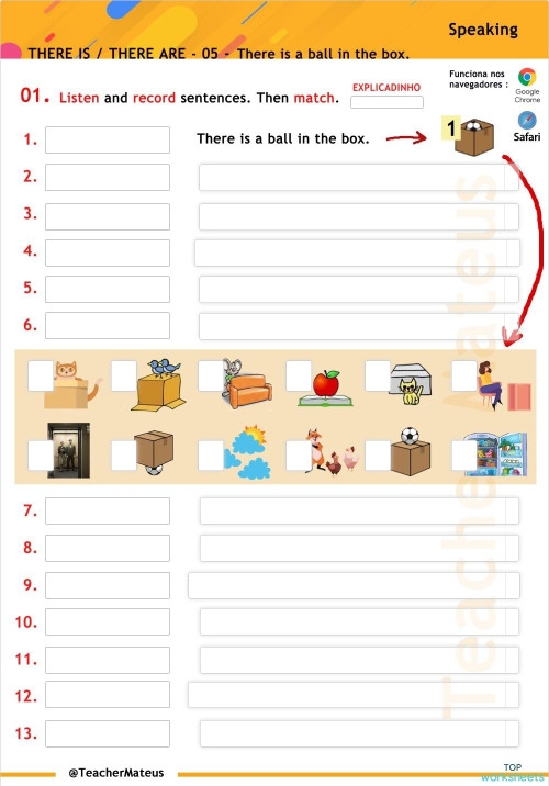 THERE IS THERE ARE - 05 - There is a ball in the box - Speaking ...