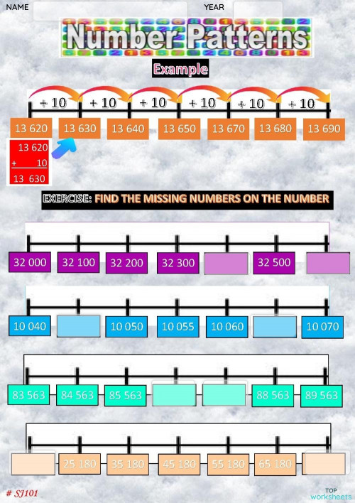 YR4: NUMBER PATTERNS. Interactive worksheet | TopWorksheets