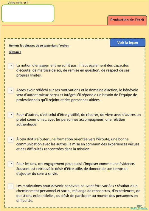 Production de l'écrit : fiches interactives et exercices en ligne ...