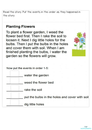 Sequencing events. Interactive worksheet | TopWorksheets