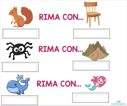 RIMAS Y MAS RIMAS. Ficha interactiva | TopWorksheets